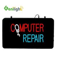 China RGB Acrylic Front Board Genilight 22*13inch LED Neon Sign for Computer Repair CE RoHS for sale