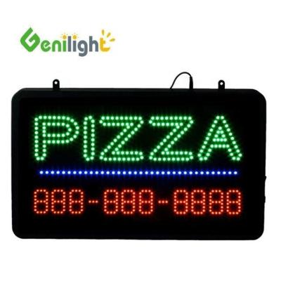 China Contrast Ratio Indoor 22*13inch DC12V LED PIZZA Sign Light with Phone Number Letter for sale