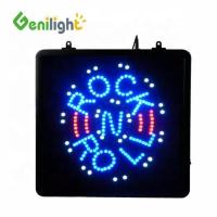 China Flashing Controller Indoor 53*45 cm Animated Music Rock and Roll LED Sign No Music No Life for sale