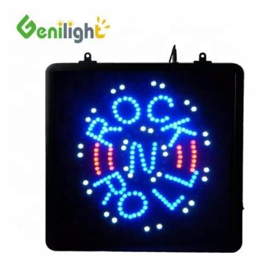 China Flashing Controller Indoor 53*45 cm Animated Music Rock and Roll LED Sign No Music No Life for sale