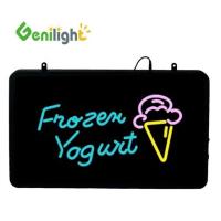 China 12 Indoor Tricolor LED Letter Ice Cream Open Neon Sign Attract More Customers Toda for sale