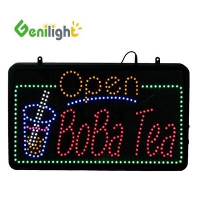 China High Brightness Genilight Indoor 22*13inch Shining Blink BoBa Tea Light LED Neon Sign With Cup Logo for sale