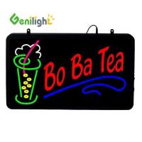 China High Brightness Genilight Indoor 22*13inch Shining Blink BoBa Tea Light LED Neon Sign With Cup Logo for sale