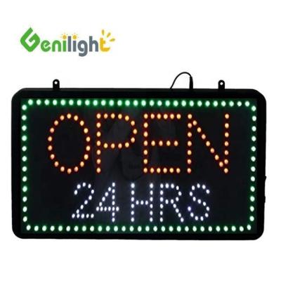 China Genilight Indoor 22*13inch DC12v OPEN 24 Hours LED Light Sign Customized Shape Option for sale