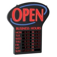 China Consumption Genilight GLT-LSN6050H-001 Red Blue Color Neon Open LED Sign With Hours for sale