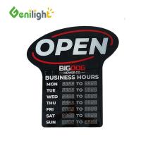 China Consumption Genilight GLT-LSN6050H-001 Red Blue Color Neon Open LED Sign With Hours for sale