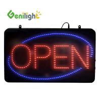China LED Open Signs Let Customers Know You Are Open For Business with 23 x 13 Inches Oval Shape for sale