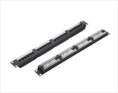China Krone 100 Dual IDC Gold Plated Network Patch Panel CAT5E CAT6 24 Port Rack Mount for sale
