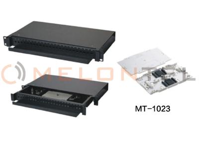 China 24 Port Fiber Optic Patch Panel Distribution Panel 1U Rack Mount for sale