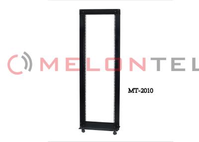 China 2 Post Open Frame Network Rack 19 Inch SPCC Steel with Wheels 42U for sale