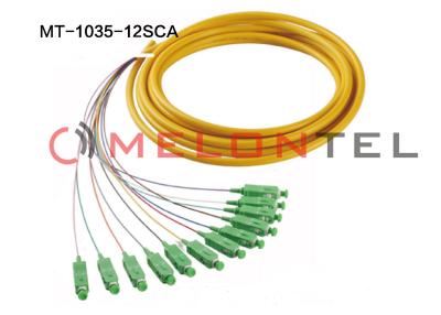 China 12 Cord SC APC Fiber Optic Pigtail Optical Fiber Patch Cord Jumper 1m for sale