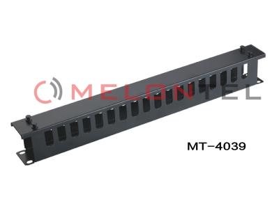 China Durable 1U Metal Horizontal Cable Management Panel with Finger Duct 19 Inch for sale