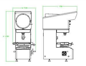 China VT-12-1550T 300mm Profile Projector with 24V/150W Halogen Lamp and 0.001mm Resolution for sale