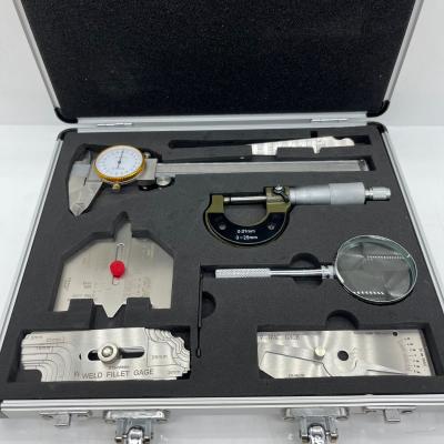 China Huatec Welding Gauge Kit 7-Piece Stainless Steel Set with 0-150mm Caliper for Undercut Depth Measurement for sale