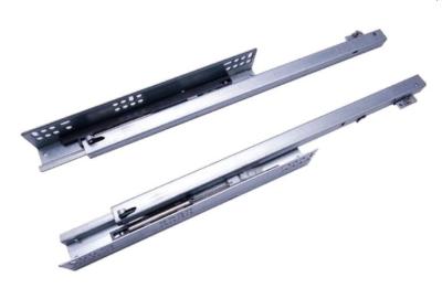 China Partial Extension Concealed Soft Close Drawer Slides 2 Fold Cold Rolled Steel Material for sale