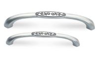 China Zinc Alloy Furniture Door And Cabinet Handles with Satin Silver + Black Finish for sale