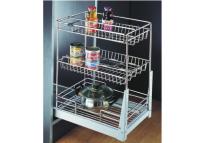 China Triple Layers Kitchen Pull Out Basket Chrome Plated Finish Easy Installation for sale