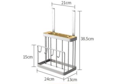 China Knife / Chopping Kitchen Pull Out Basket 304 Stainless Steel With Bamboo Material for sale
