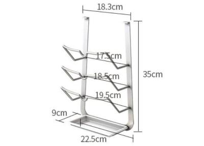 China Install Without Hole Punch Kitchen Pull Basket / Stainless Steel Kitchen Lid Rack for sale