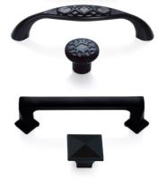 China Beautiful Black Door And Cabinet Handles Furniture Hardware Lightweight for sale