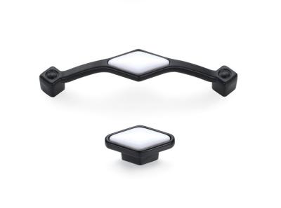 China Black And White Door And Cabinet Handles With One Hole Wear Resistance for sale
