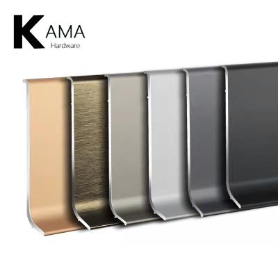 China 1.5mm Thick Aluminum Skirting Board 100mm Height Wall Protector Base for sale