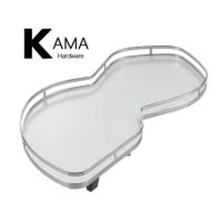 China Magic Corner Swing Tray Kitchen Pull Out Basket For Kitchen Cabinets Stainless Steel for sale