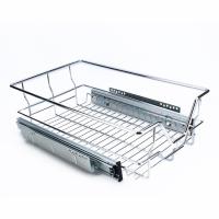 China Storage Loadable Kitchen Pull Out Basket Chrome Plated W228 X D400 X H140mm for sale