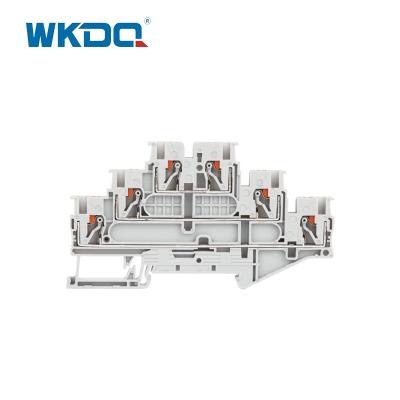 China JPT 2.5 - 3L Push In Triple Level Terminal Blocks DIN Rail Flame Retardant PA66 for sale