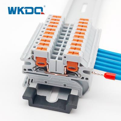 China 4mm2 Cable Din Rail Push In Terminal Block Anti Inflaming 24 AWG for sale