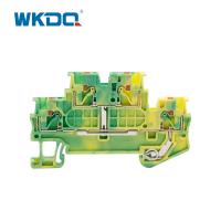 China 2 Level Push In Din Rail PE Ground Terminal Block JPTTB 1.5 PA66 V0 for sale