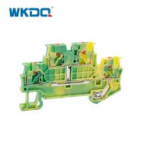 China 2 Level Push In Din Rail PE Ground Terminal Block JPTTB 1.5 PA66 V0 for sale