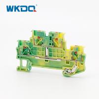 China 2 Level Push In Din Rail PE Ground Terminal Block JPTTB 1.5 PA66 V0 for sale