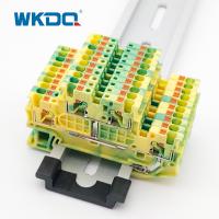 China 2 Level Push In Din Rail PE Ground Terminal Block JPTTB 1.5 PA66 V0 for sale