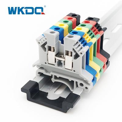 China ZB Feed Through Terminal Block Labeled Separately Nylon Material Grey Color for sale