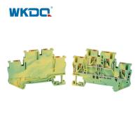 China Easily Inserted Electrical Terminal Block Yellow and Green Durable Wire Connector Block for sale