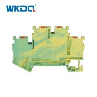 China Easily Inserted Electrical Terminal Block Yellow and Green Durable Wire Connector Block for sale