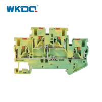 China Easily Inserted Electrical Terminal Block Yellow and Green Durable Wire Connector Block for sale
