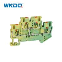 China Easily Inserted Electrical Terminal Block Yellow and Green Durable Wire Connector Block for sale
