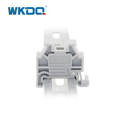 China 15 Mm Din Rail 35mm End Clamp Terminal Block End Stop / End Bracket for sale