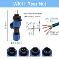 China Male And Female Waterproof Connector Threaded Coupling Wk11 Rear Nut In Line Cable for sale