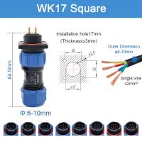 China IP68 Waterproof Threaded Coupling Cable Connector Wk17 Square Pin Sp17 Series for sale