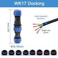 China Circular Multipole Wire Waterproof Connector Thread Solder Wk17 Docking Pin Plug Socket for sale