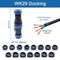 China IP68 Threaded Plug Socket Waterproof Connector Inline Type Wk29 Docking Pin for sale