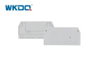 China Din Rail Spring Cage Universal Terminal Block Connectors End Covers Plate Nylon PA66 High Quality for sale