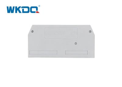 China Din Rail Spring Cage Universal Terminal Block Connectors End Covers Plate Nylon PA66 High Quality for sale