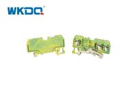 China 280-687 Yellow Green Spring Cage Feed Through Earthing Ground Terminal Blocks Din Rail for sale