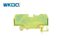 China 280-687 Yellow Green Spring Cage Feed Through Earthing Ground Terminal Blocks Din Rail for sale