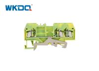 China 280-687 Yellow Green Spring Cage Feed Through Earthing Ground Terminal Blocks Din Rail for sale
