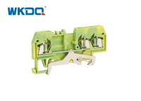 China 280-687 Yellow Green Spring Cage Feed Through Earthing Ground Terminal Blocks Din Rail for sale